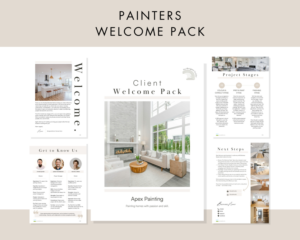Painters Welcome Pack | The Designer Builder