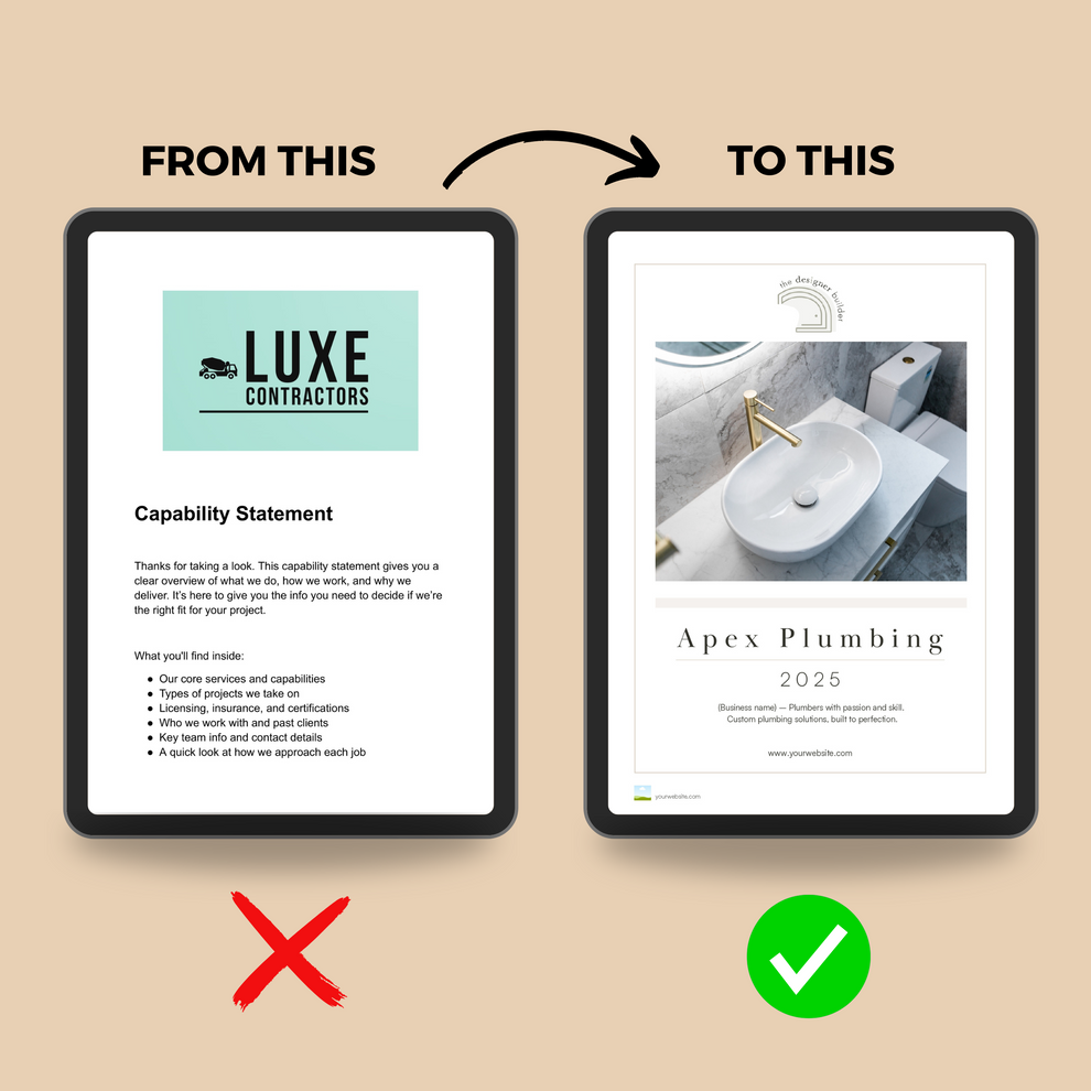 Plumbers Capability Statement | The Designer Builder