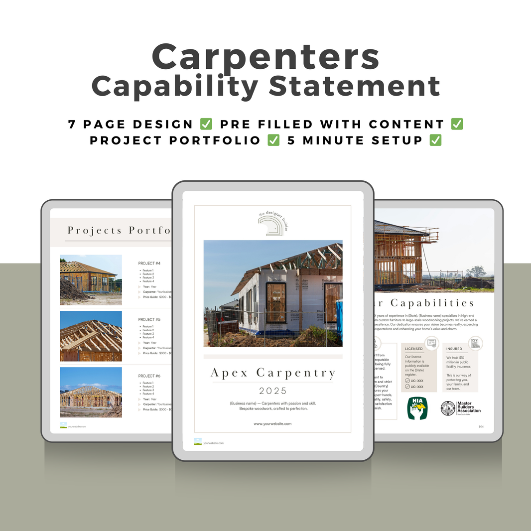 Carpenters Templates | The Designer Builder