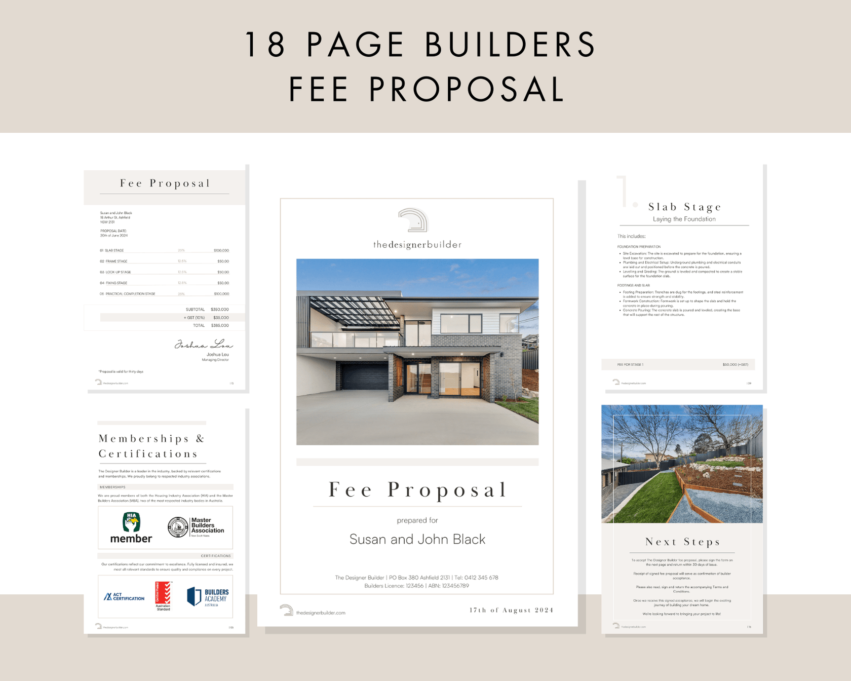 Builders Fee Proposal | The Designer Builder
