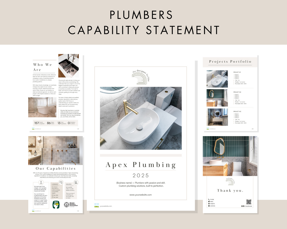 Plumbers Capability Statement | The Designer Builder
