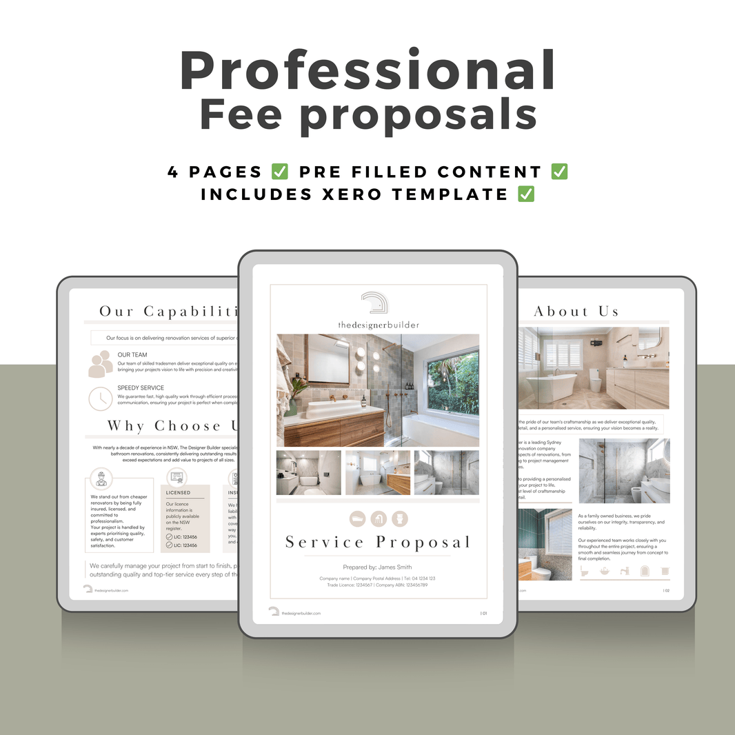 Fee Proposal Templates | The Designer Builder