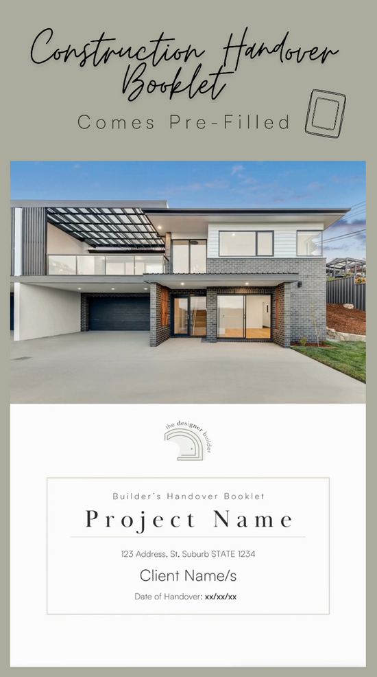 Construction Handover Booklet | The Designer Builder