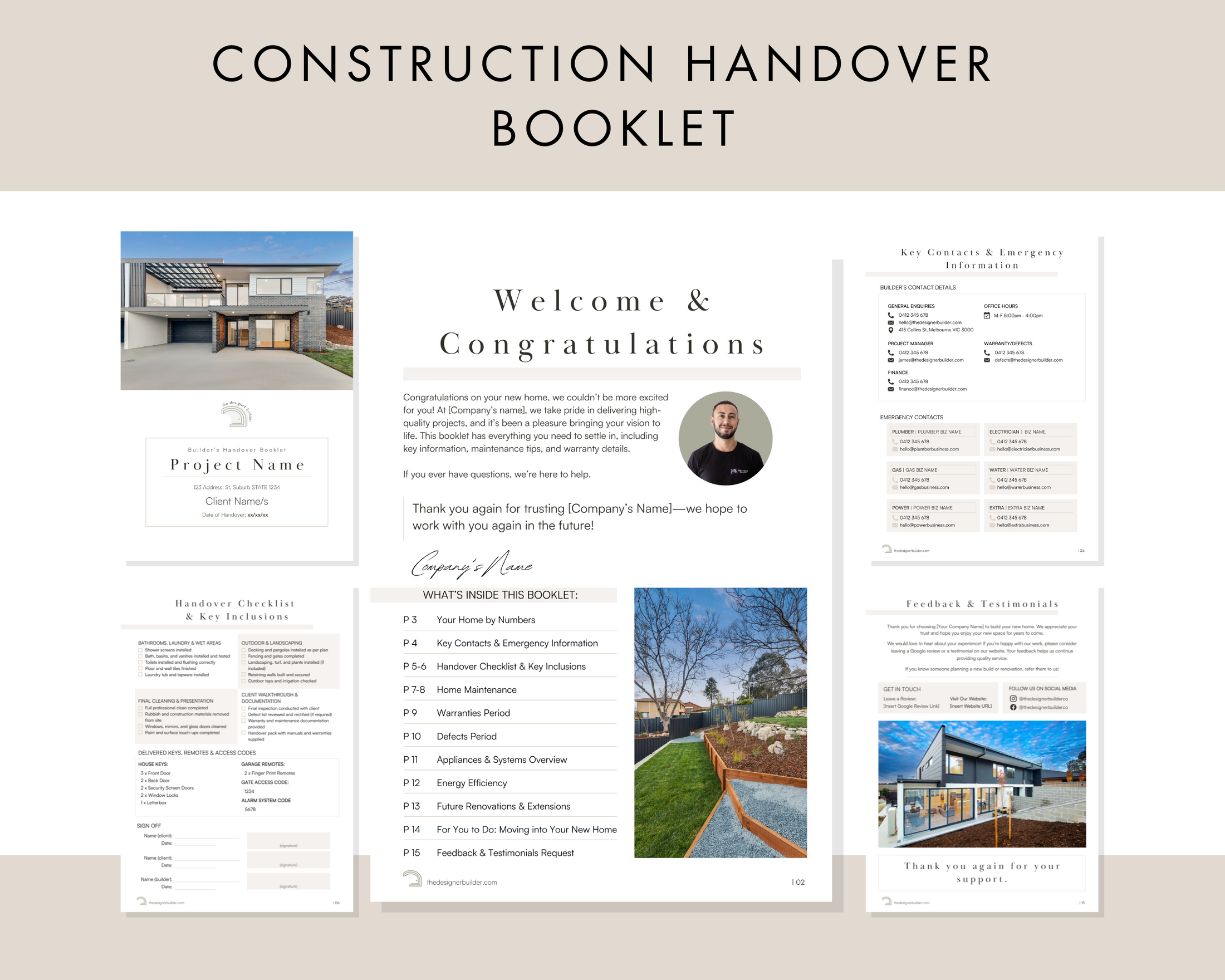 Construction Handover Booklet | The Designer Builder